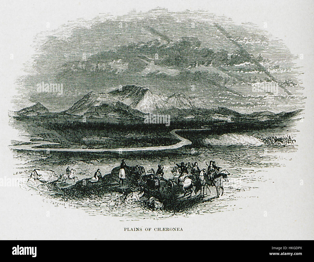 The painting depicts the historical Battle of Chaeronea in 338 BCE ...