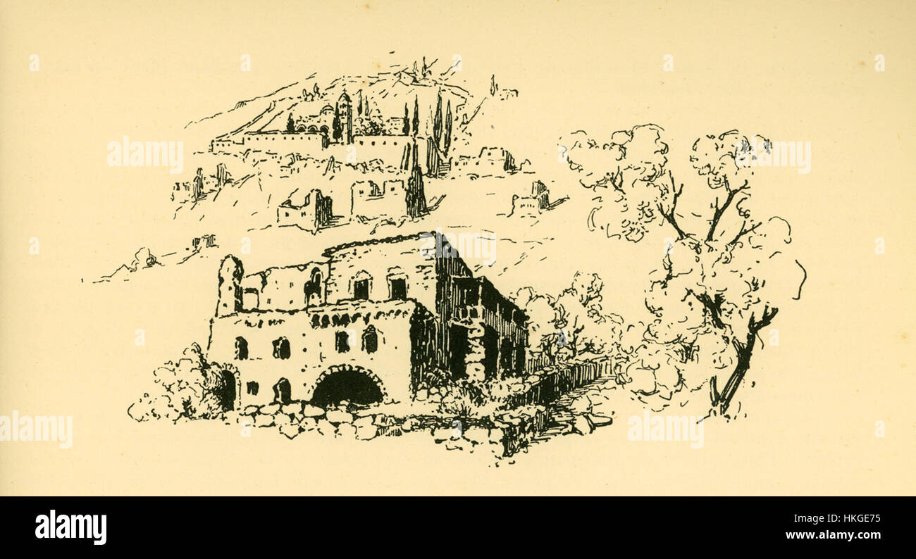 This 1929 painting by Perilla Francesco depicts the Laskaris House in ...