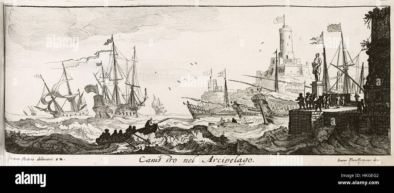 This 1686 map by Jacob Peeters depicts Canistro in the Archipelago ...