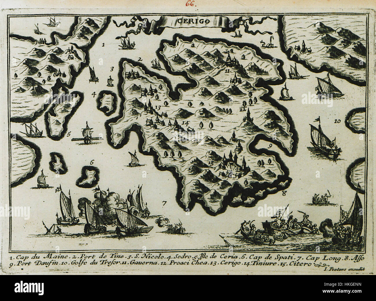 This 1690 painting by *Cerigo Peeters Jacob* depicts a maritime scene ...