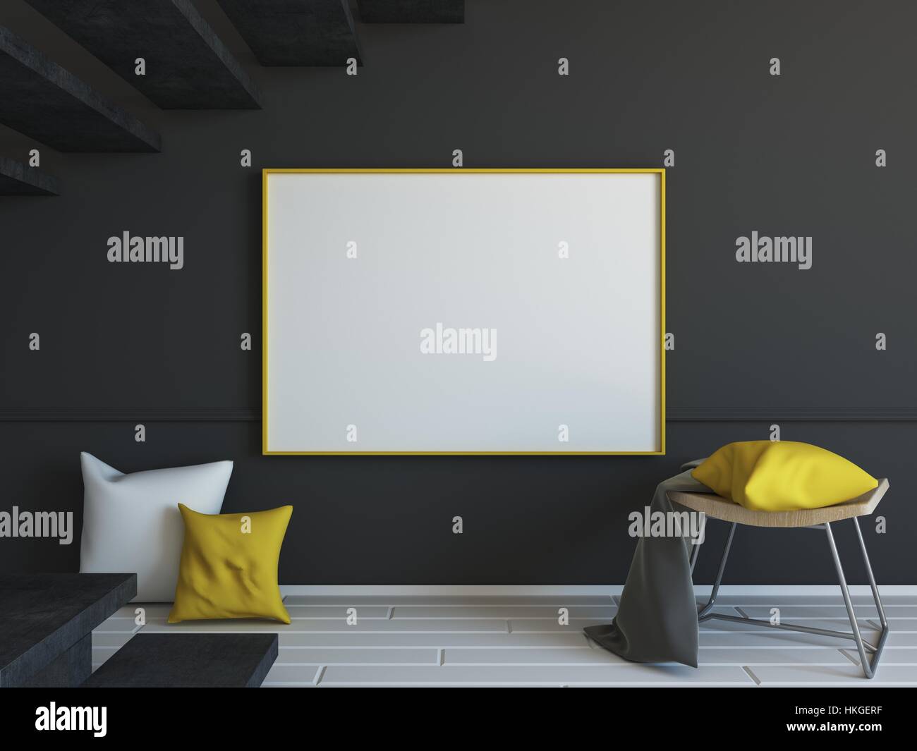 Interior mockup 3d Stock Photo - Alamy