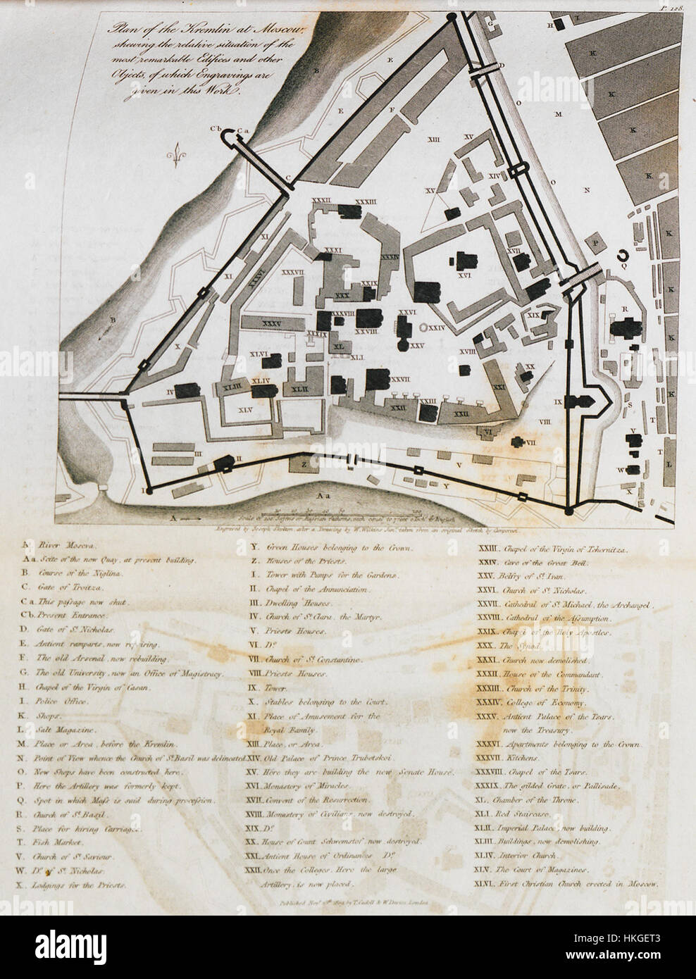 Edward Daniel Clarkeâ€™s 1810 plan of the Kremlin in Moscow offers a ...