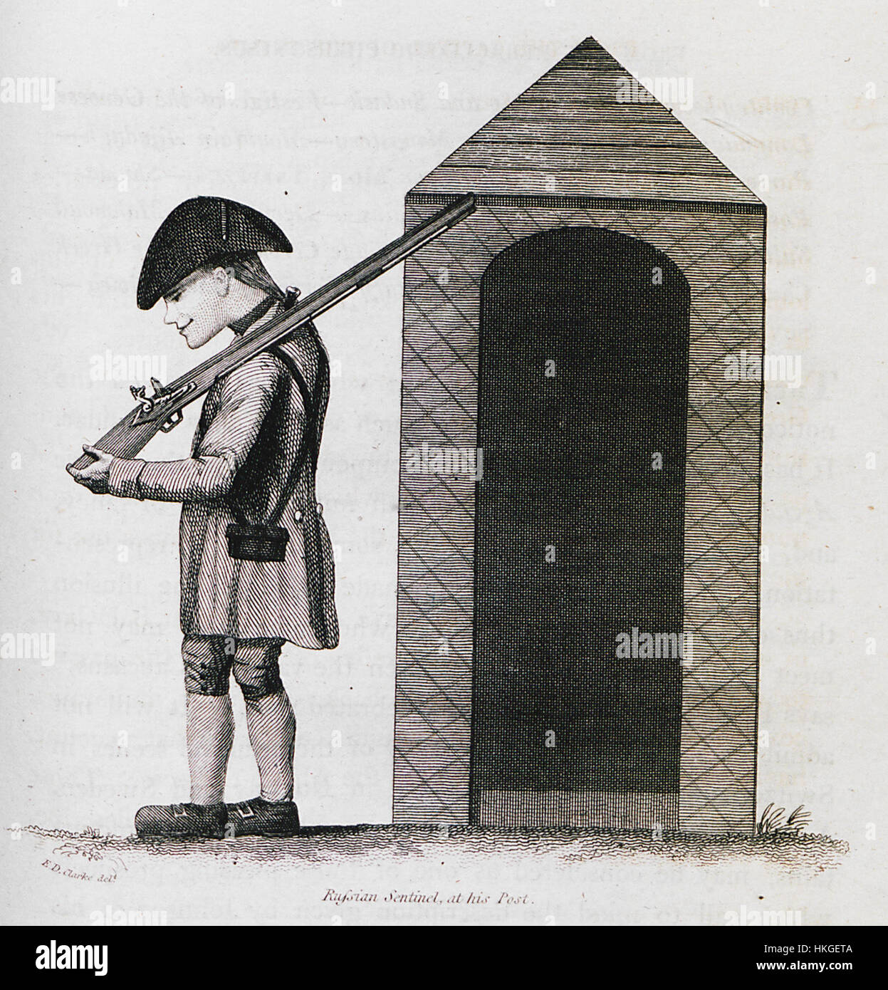 Edward Daniel Clarke's 1810 painting 'Russian Sentinel at His Post ...