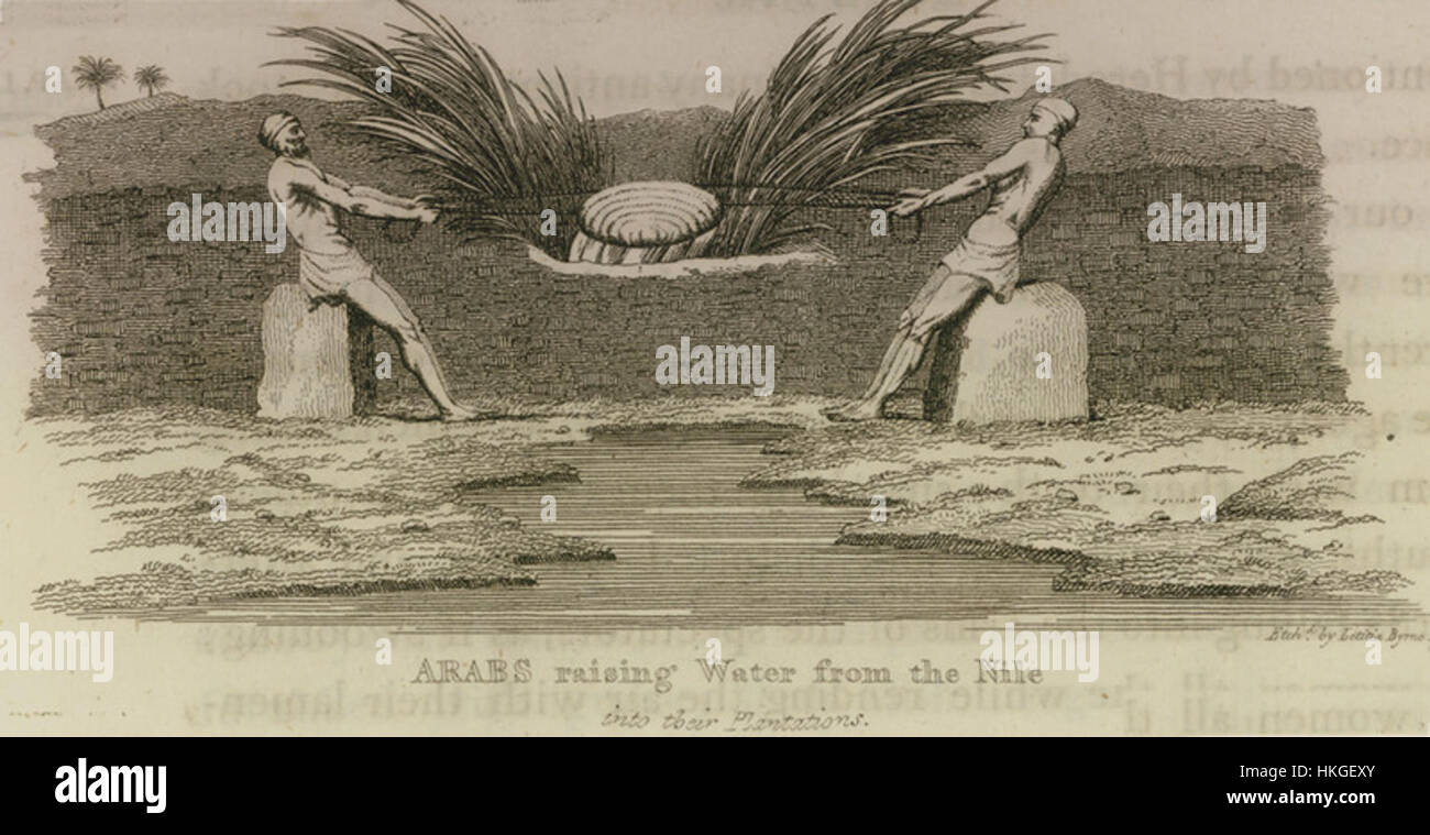 Arabs raising water from the Nile into their plantations Clarke Edward ...