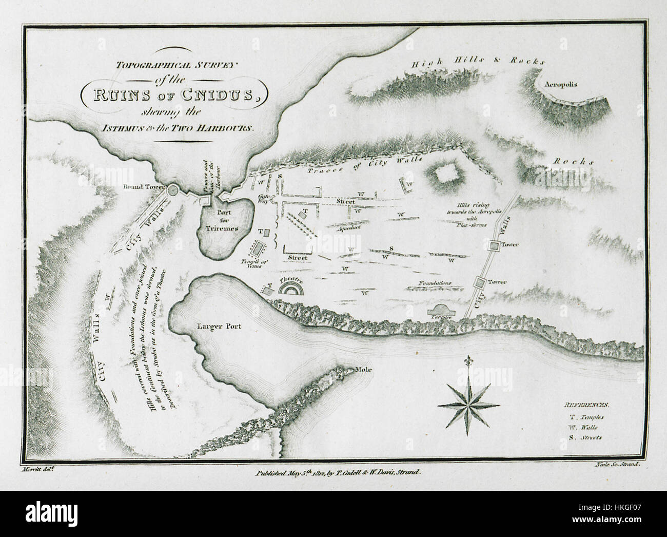 Edward Daniel Clarke’s 1824 topographic survey of Cnidus depicts the ...