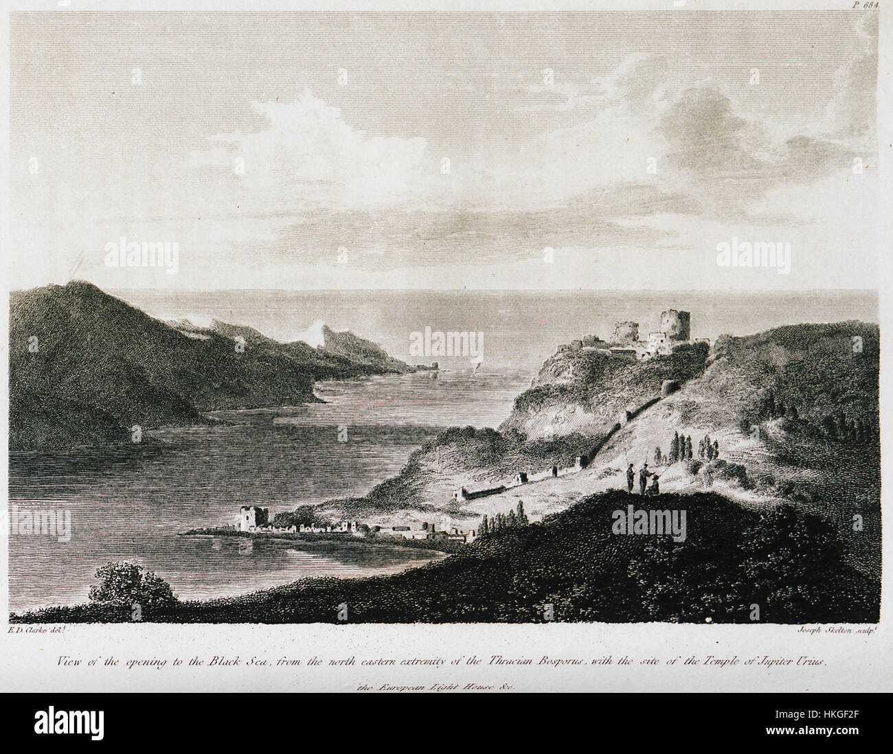 An 1810 painting by Edward Daniel Clarke showing the view of the ...