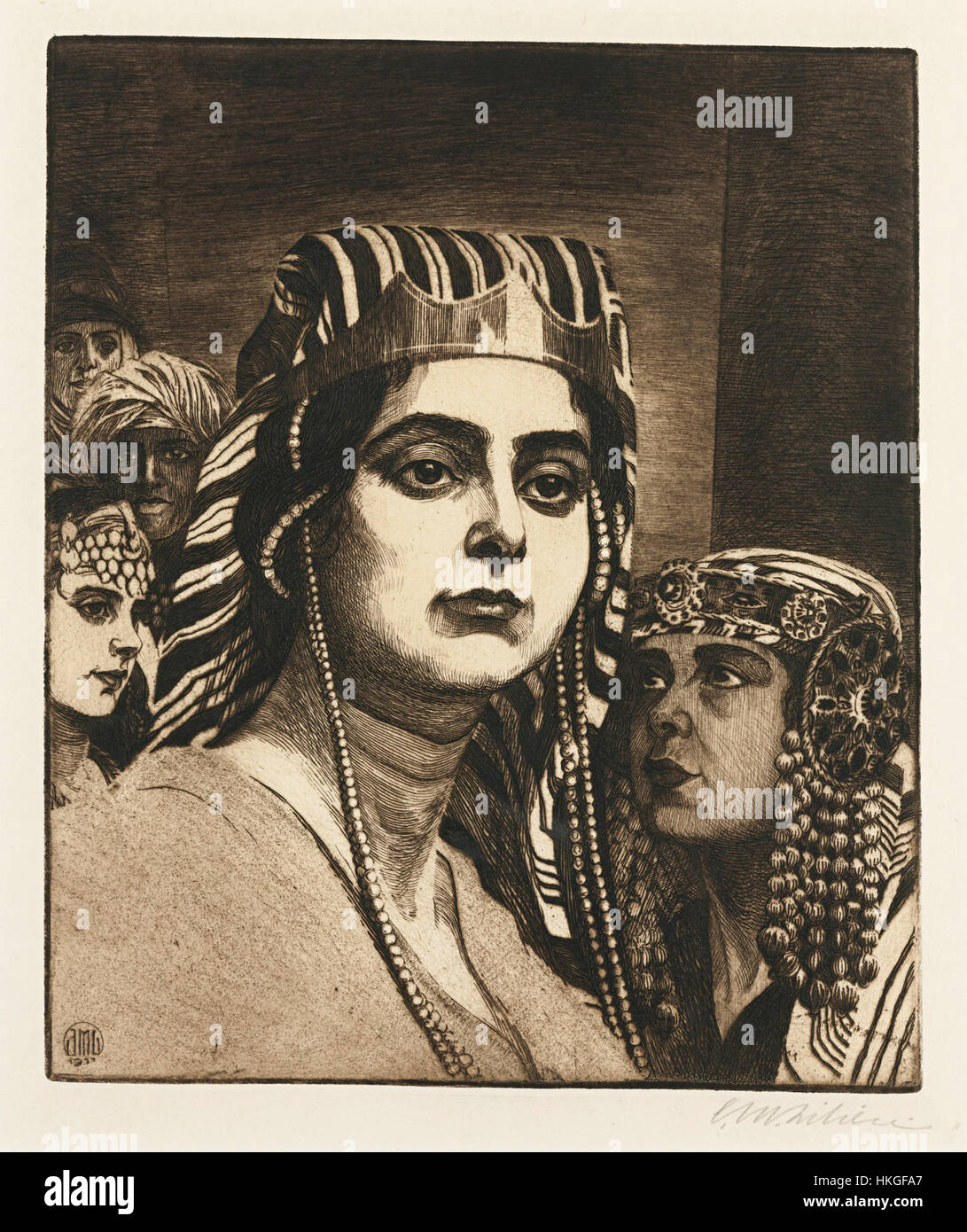 This painting by Lilien, *Esther 2*, depicts the biblical story of Esther, the Jewish queen of ...