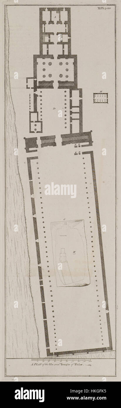 A detailed 1743 map by Richard Pococke depicting the Isle and Temple of ...