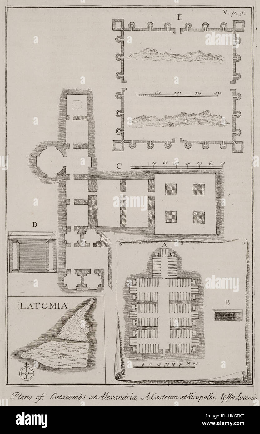 Richard Pococke’s 1743 plans of the Catacombs at Alexandria, the ...