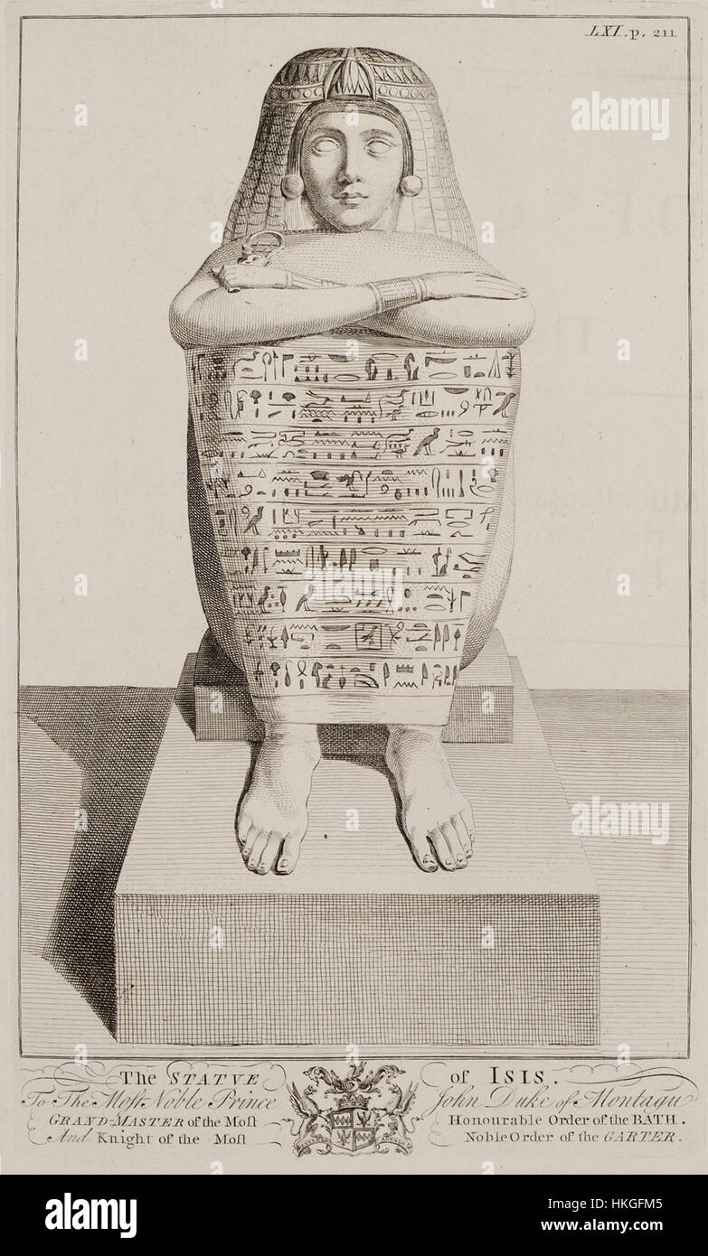 This artwork features the Statue of Isis, an ancient Egyptian goddess ...