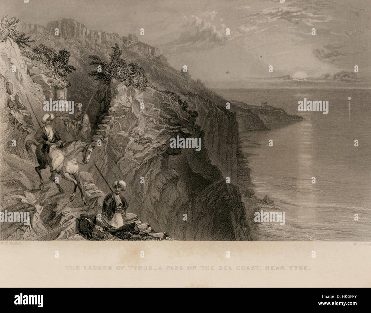 This 1836 painting, 'The Ladder of Tyrus A Pass on the Sea Coast, near ...