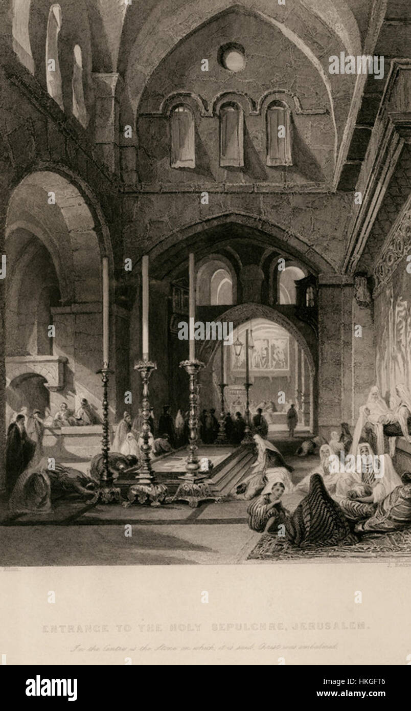 John Carne’s 1836 painting 'Entrance to the Holy Sepulchre, Jerusalem' captures a key site in ...