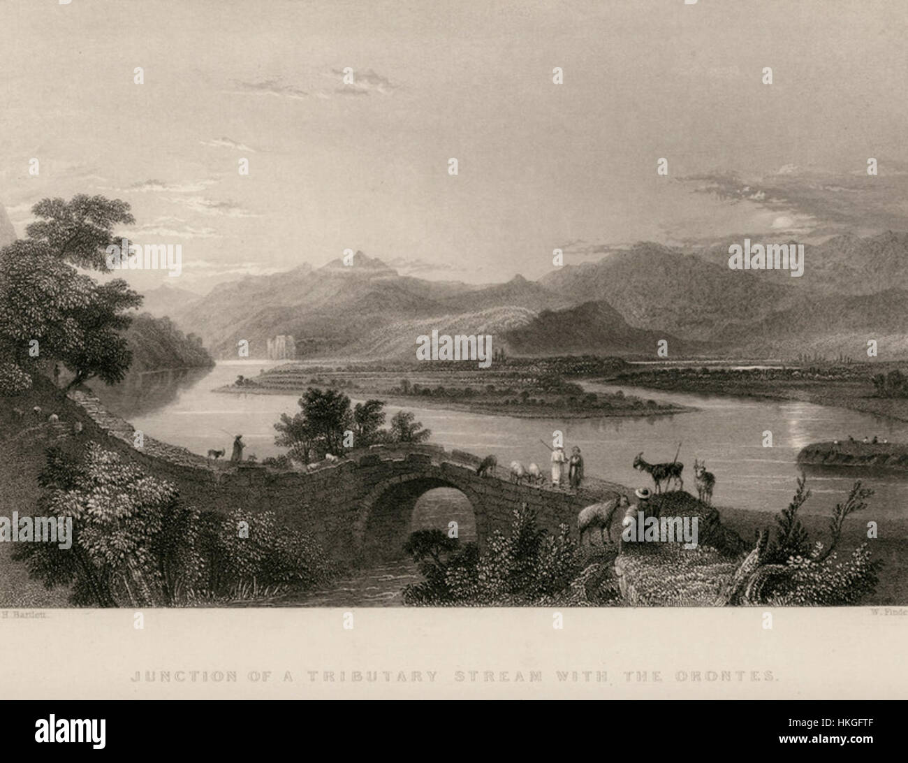 This 1836 painting by John Carne depicts the junction of a tributary ...