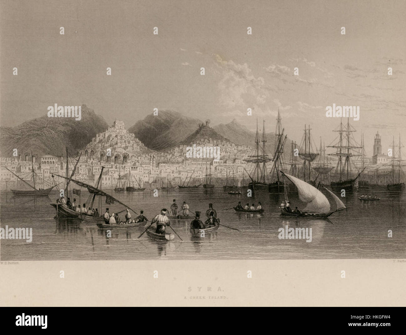 Syra, a Greek island, is depicted in this 1836 painting by Carne John ...