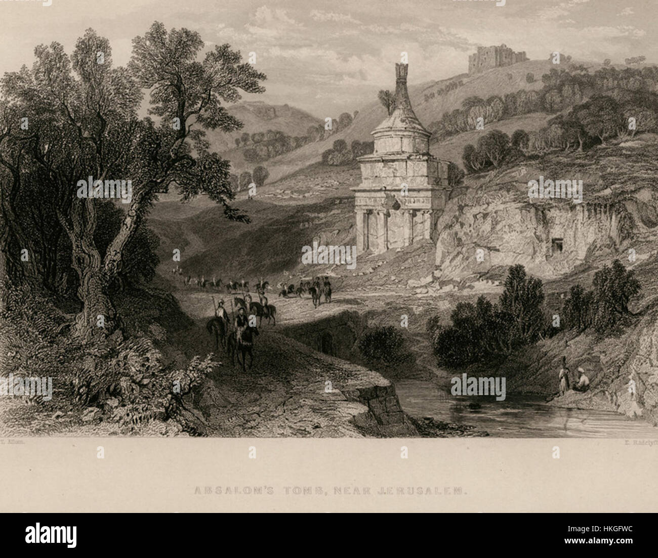 This painting by Carne John depicts the tomb of Absalom, located near ...