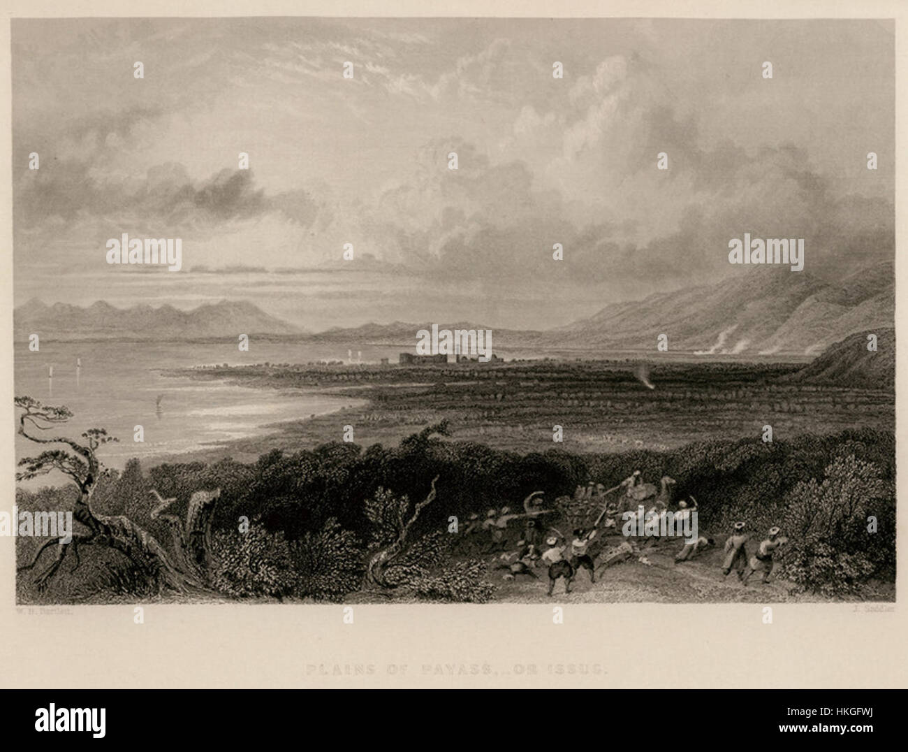 This 1836 painting by John depicts the battle of Issus, a historical ...