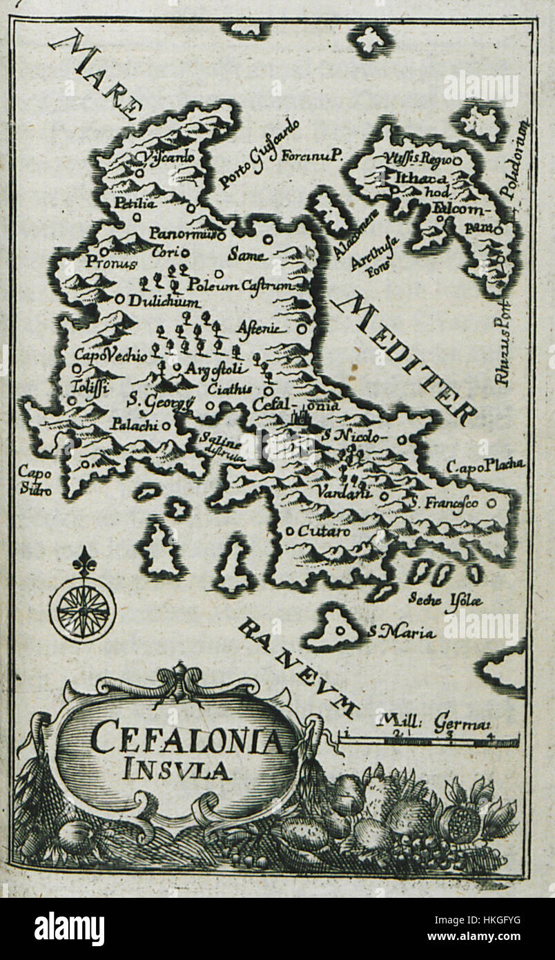 *Cefalonia Insula* is a map of the island of Cefalonia created by Jacob ...
