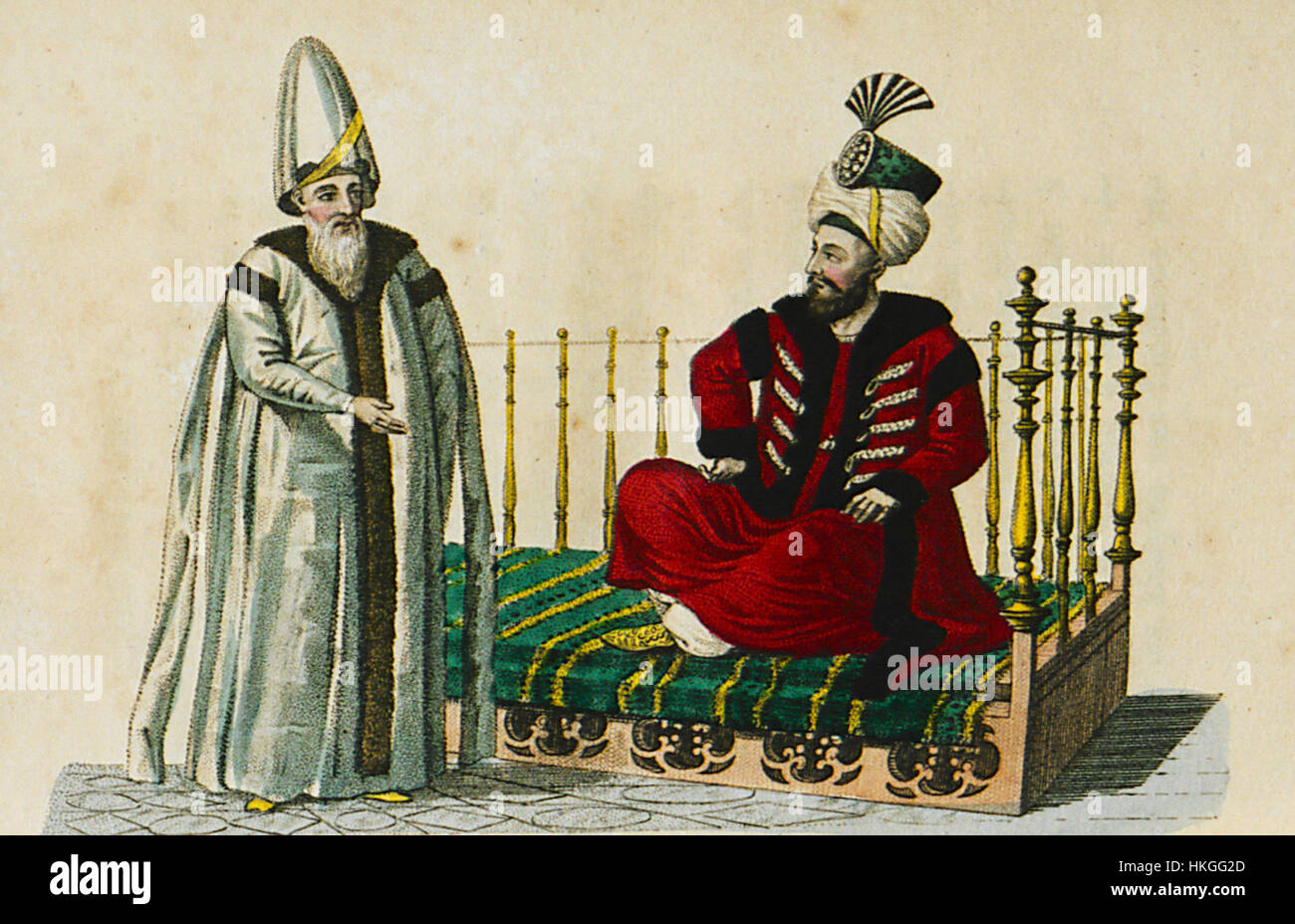 This 1812 painting depicts the Ottoman Sultan and the Great Vizier ...