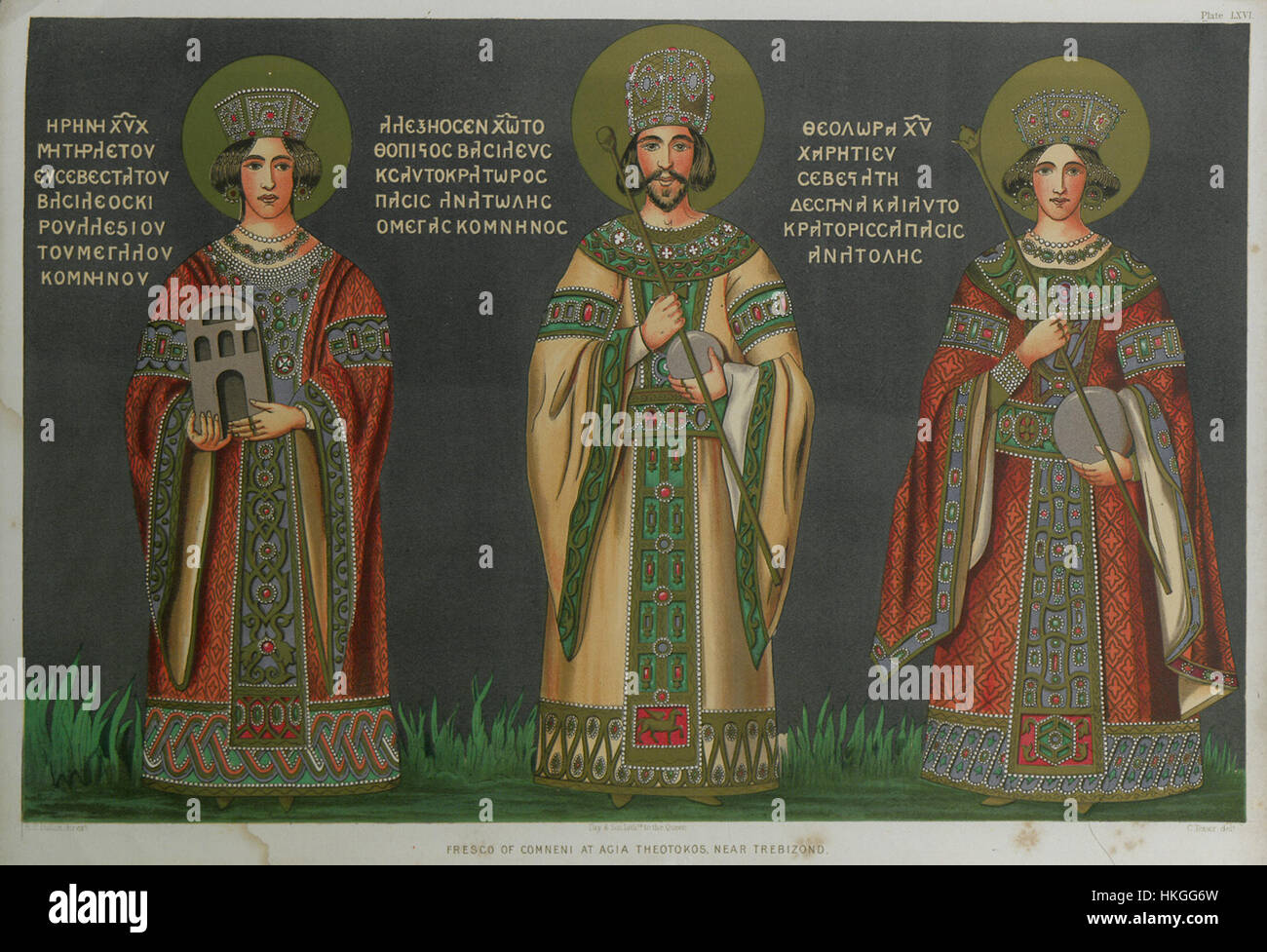 This fresco, created by Charles Texier in 1864, depicts the Comneni ...