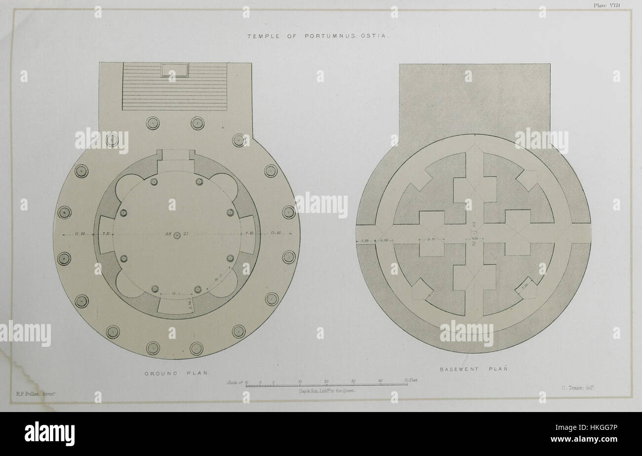 This 1864 painting by Charles Texier portrays the Temple of Portumnus ...