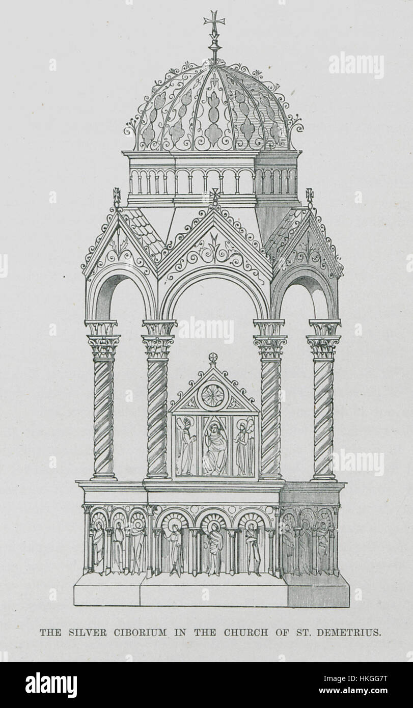 The silver ciborium in the Church of St. Demetrius, designed by Charles ...