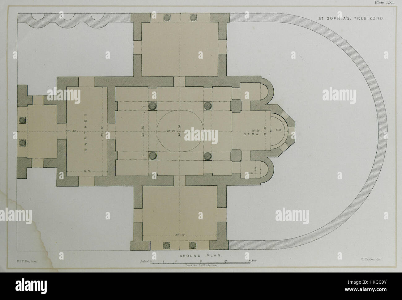 This ground plan by Charles Texier from 1864 depicts St. Sophia's in ...