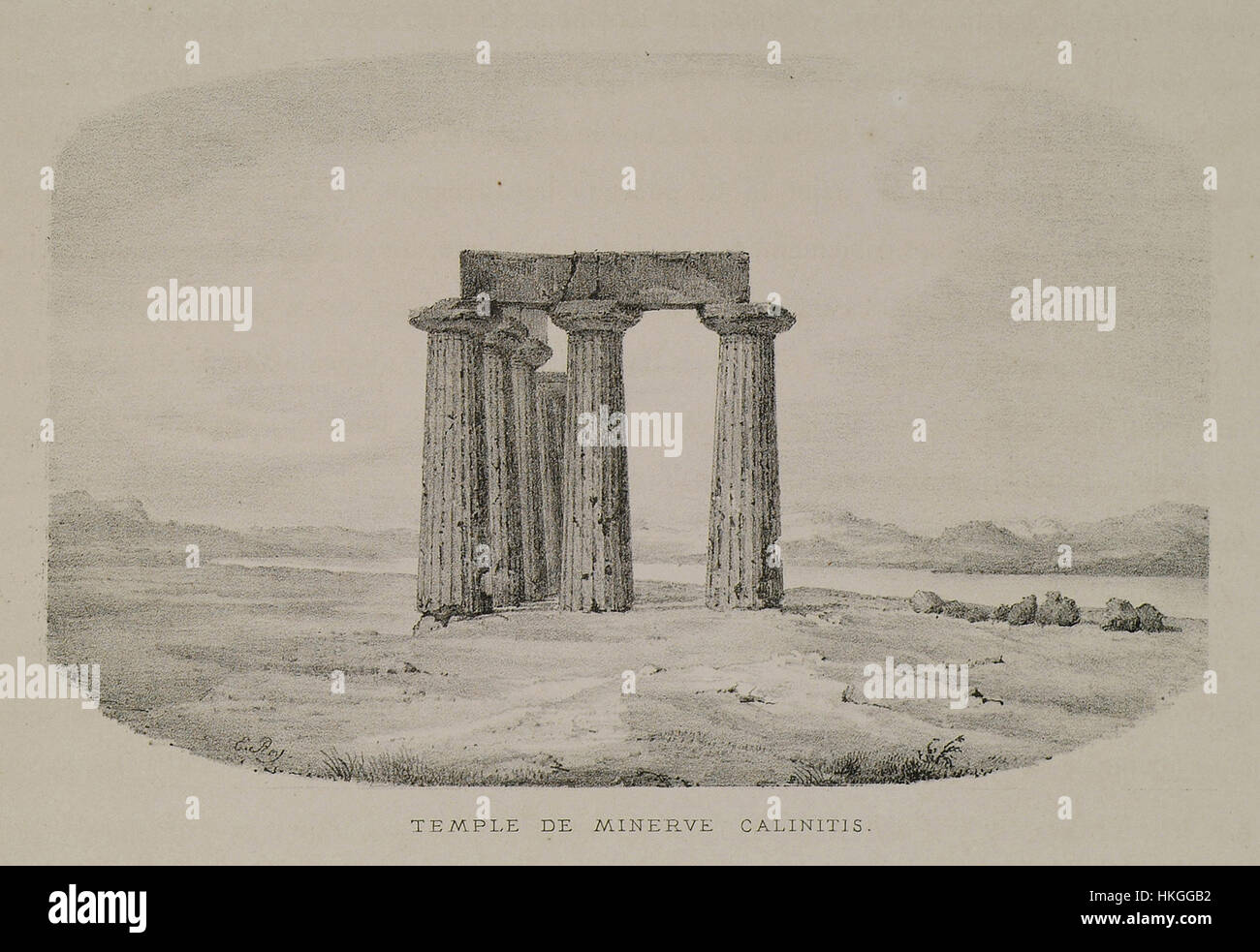 This 1867 painting depicts the Temple of Minerva in Calinitis ...