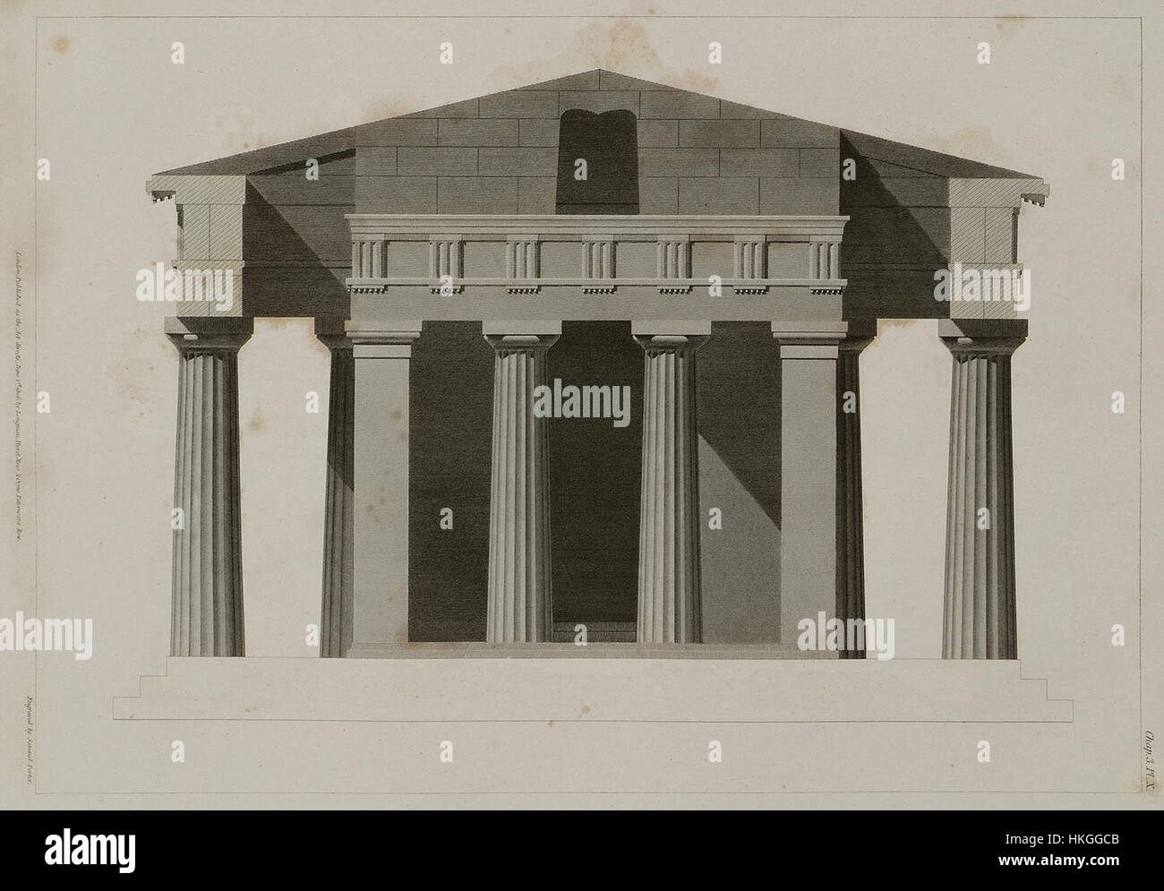William Wilkins' 1807 drawing illustrates a section through the pronaos ...