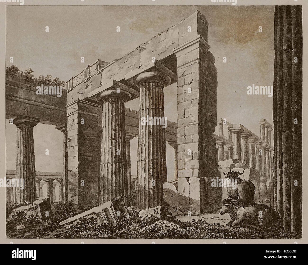 This 1807 painting by William Wilkins depicts the ruins of the ancient ...