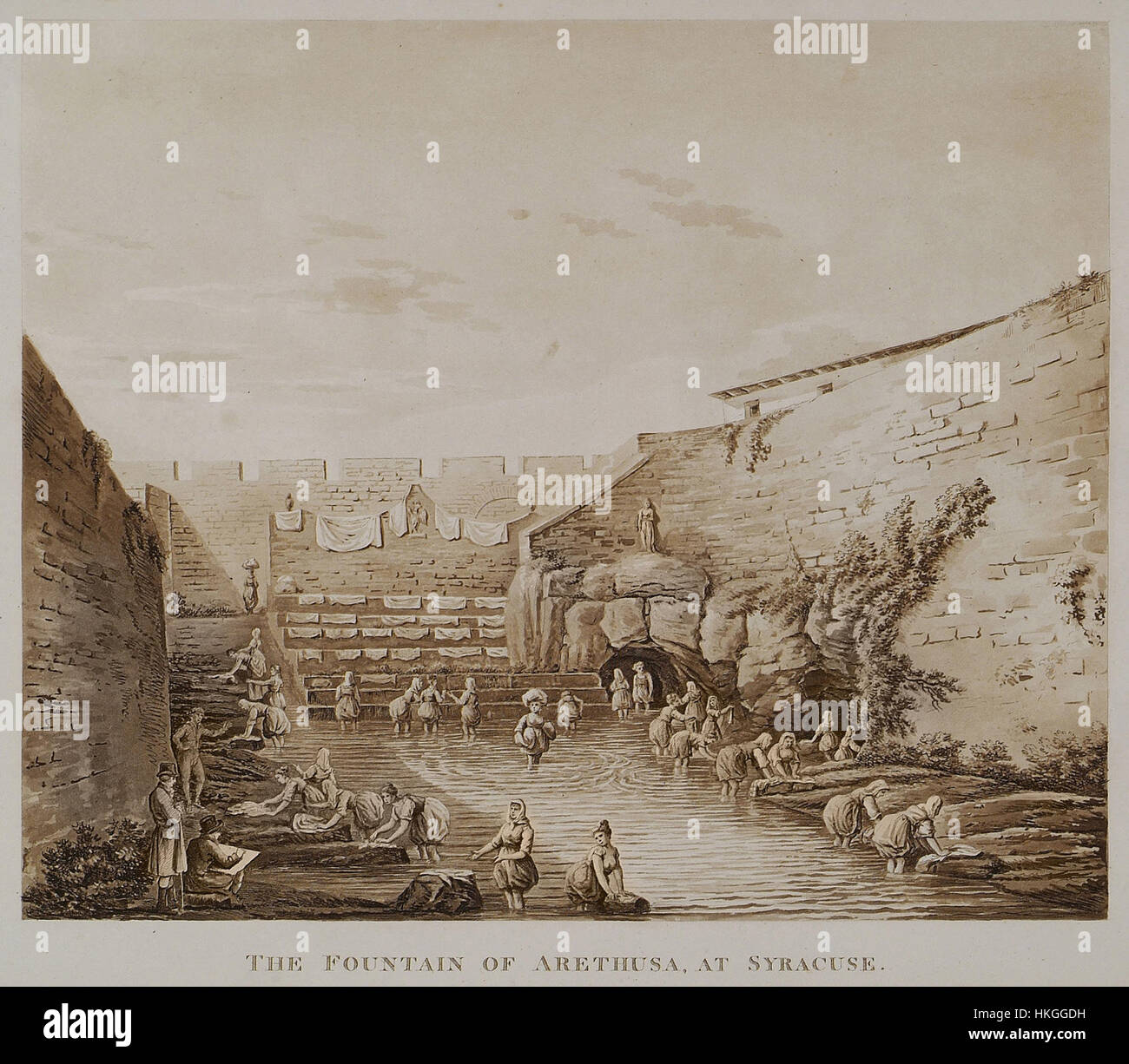 William Wilkins' 1807 painting 'The Fountain of Arethousa at Syracuse ...