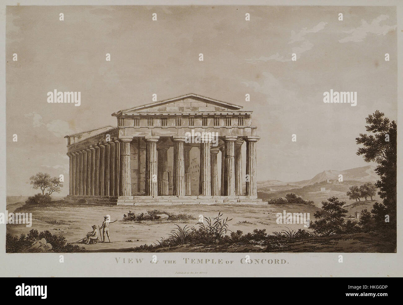 This 1807 painting by William Wilkins depicts the Temple of Concord, an ...