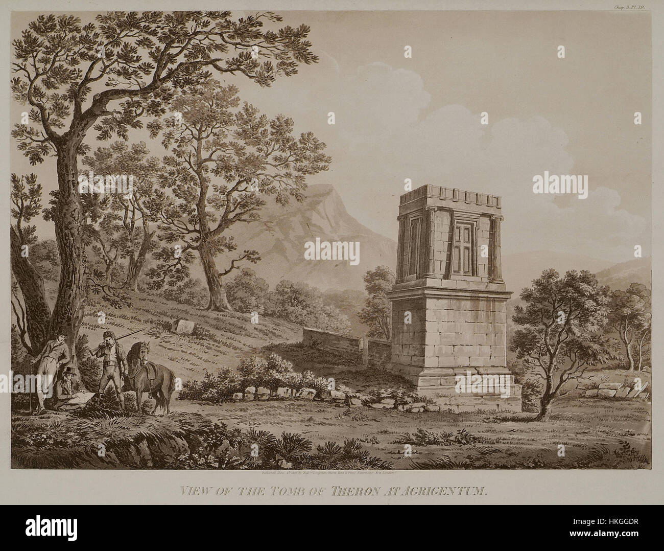 William Wilkins' 1807 painting presents a view of the Tomb of Theron at ...