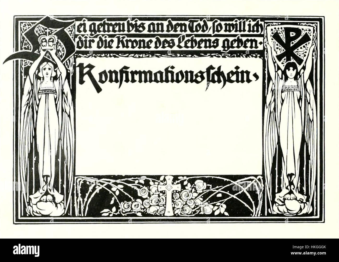 An illustration of a Konfirmationsschein (confirmation certificate) by ...