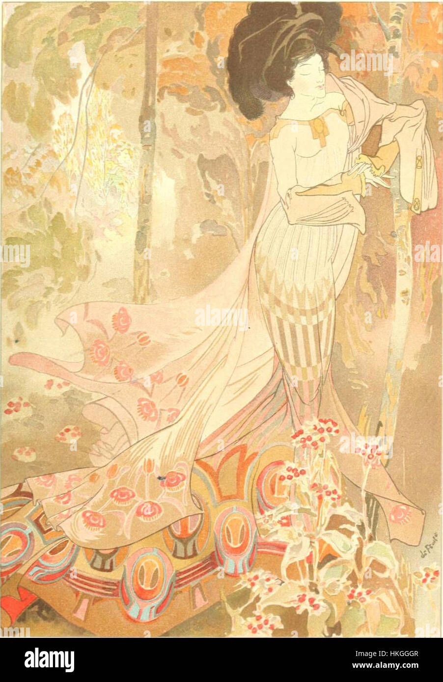 This artwork titled *Lady in Forest* portrays a woman amidst a natural ...
