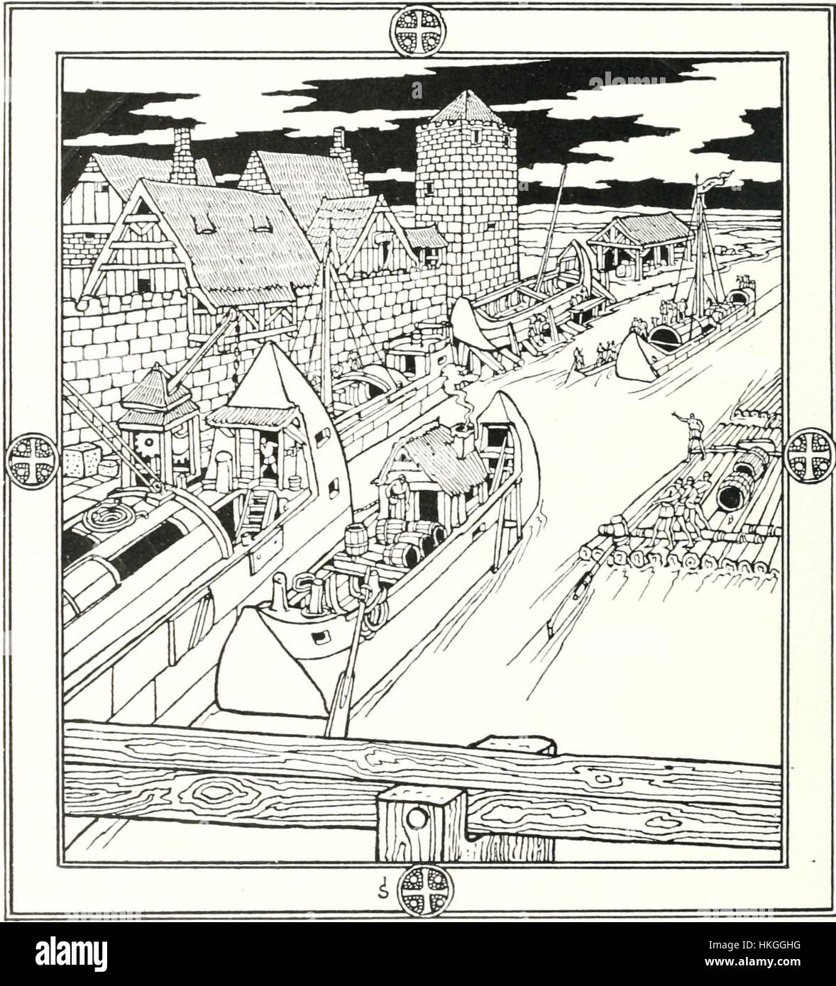 This painting of the Sattler River transport illustrates the historical ...