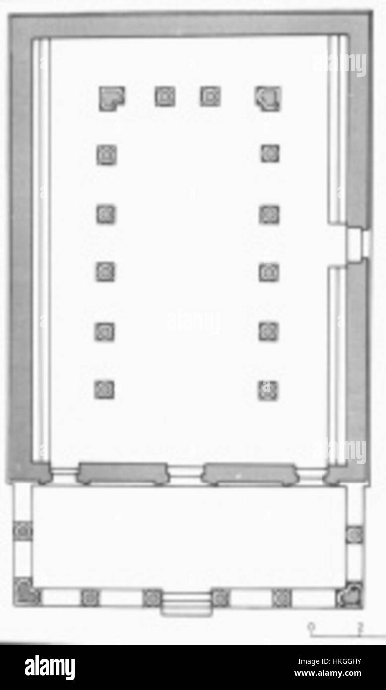 This architectural plan of the Bar'am Synagogue shows the layout of ...