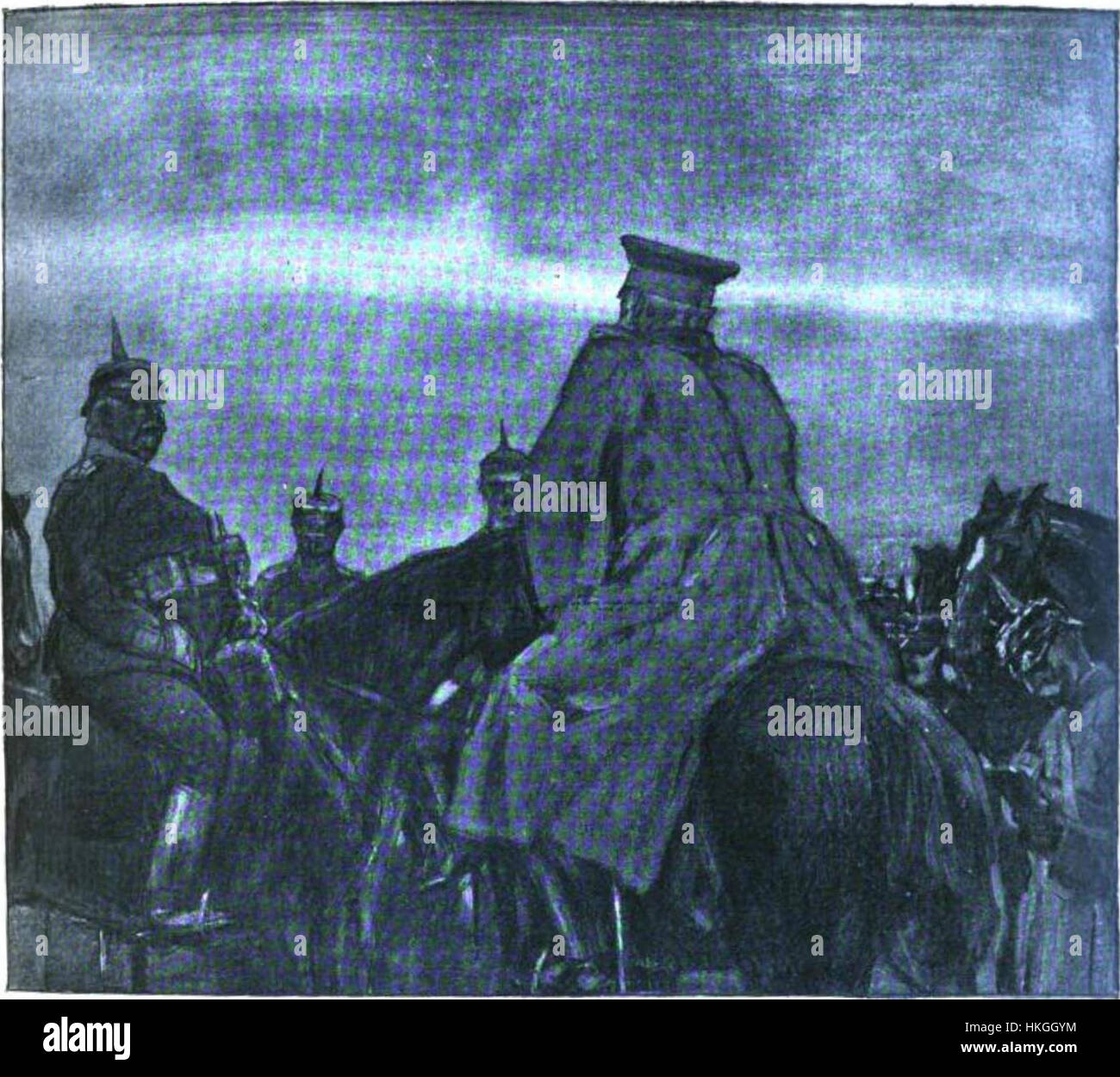 This painting, titled 'Rieth Officers,' features a group of officers ...