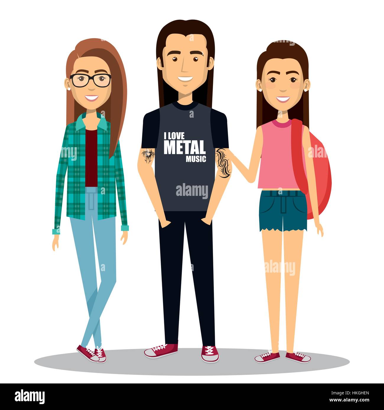 young people group avatars characters vector illustration design Stock ...