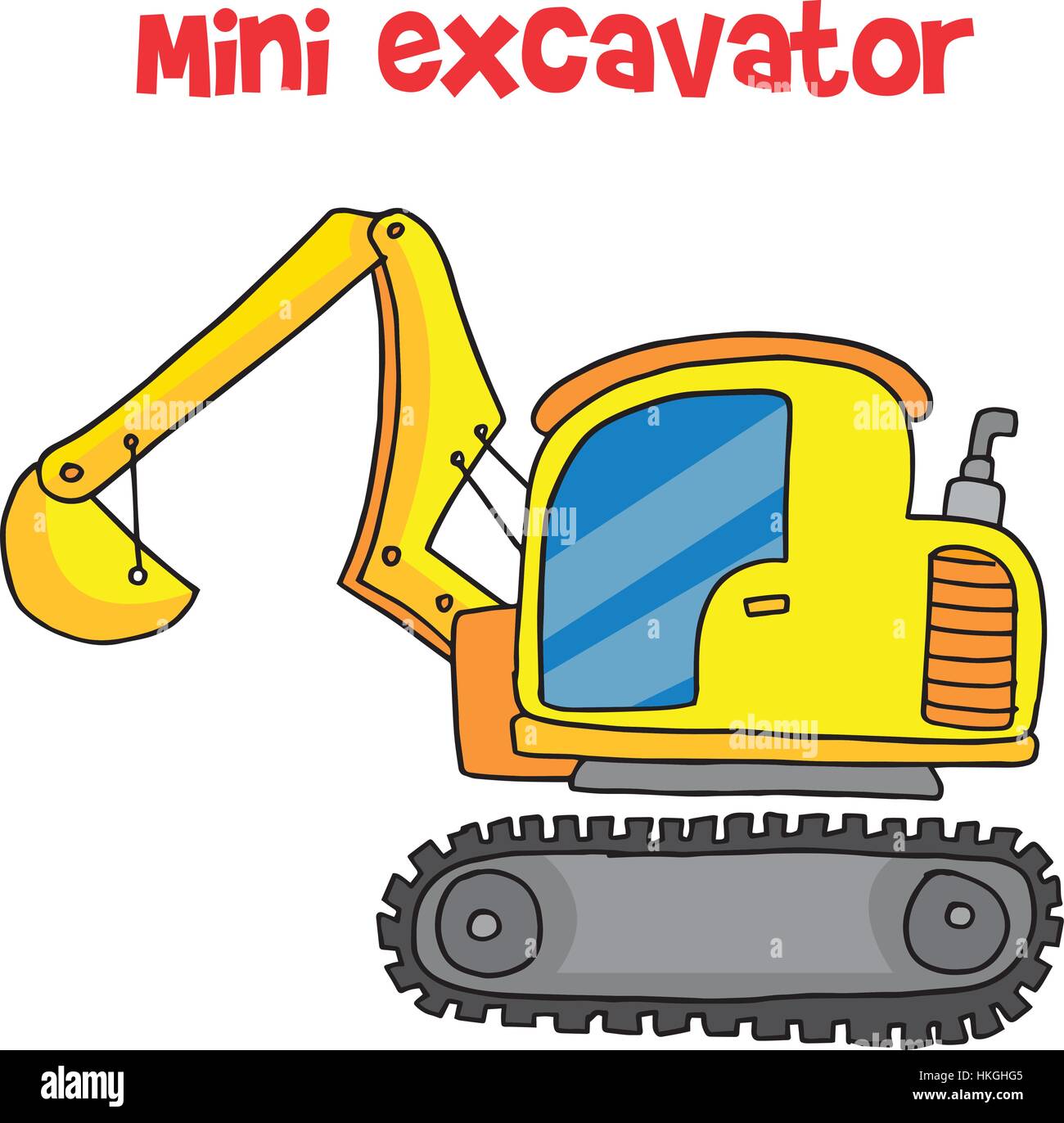 Yellow mini excavator cartoon vector Stock Vector Image & Art - Alamy