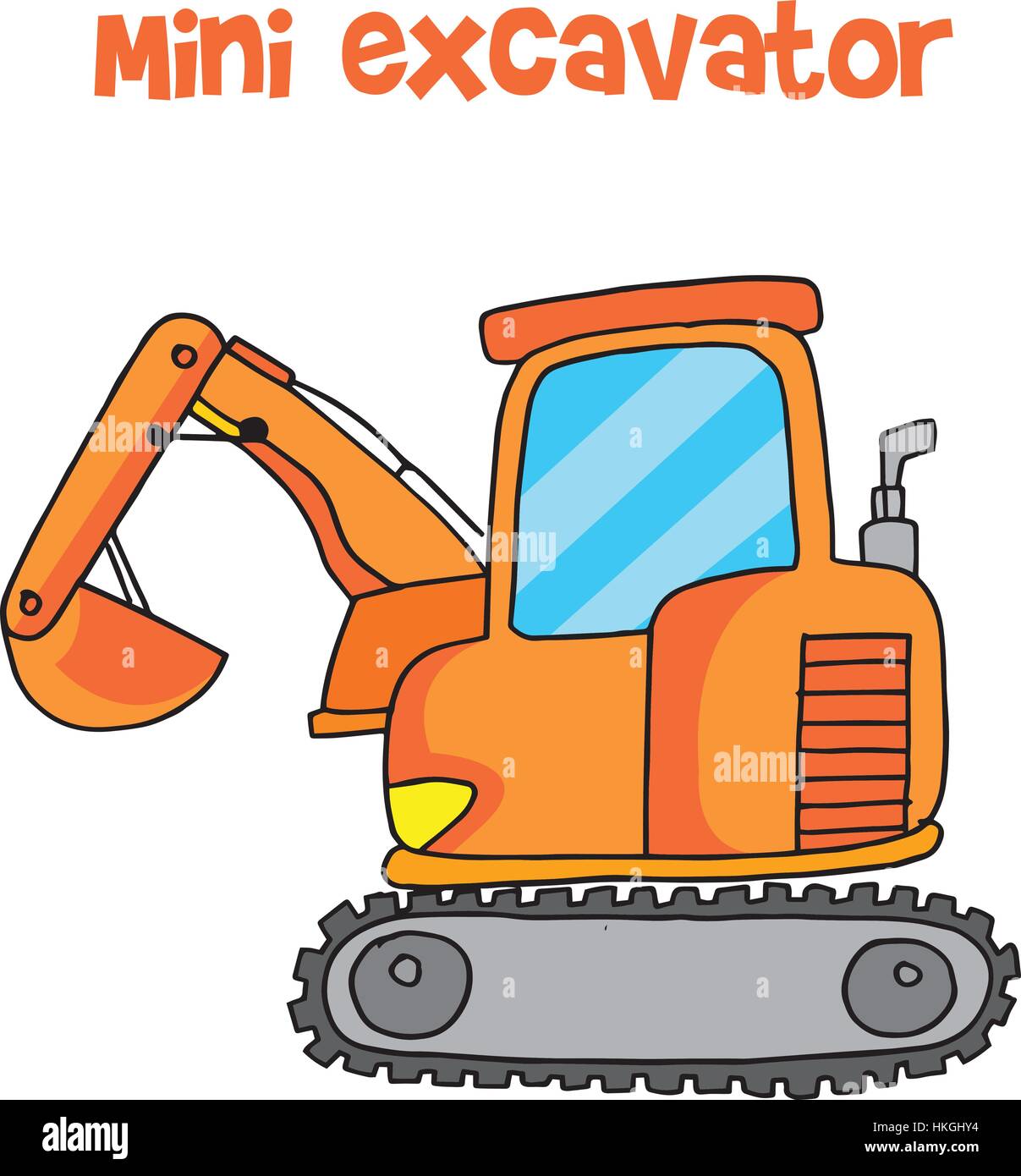 Collection of mini excavator cartoon Stock Vector Image & Art - Alamy