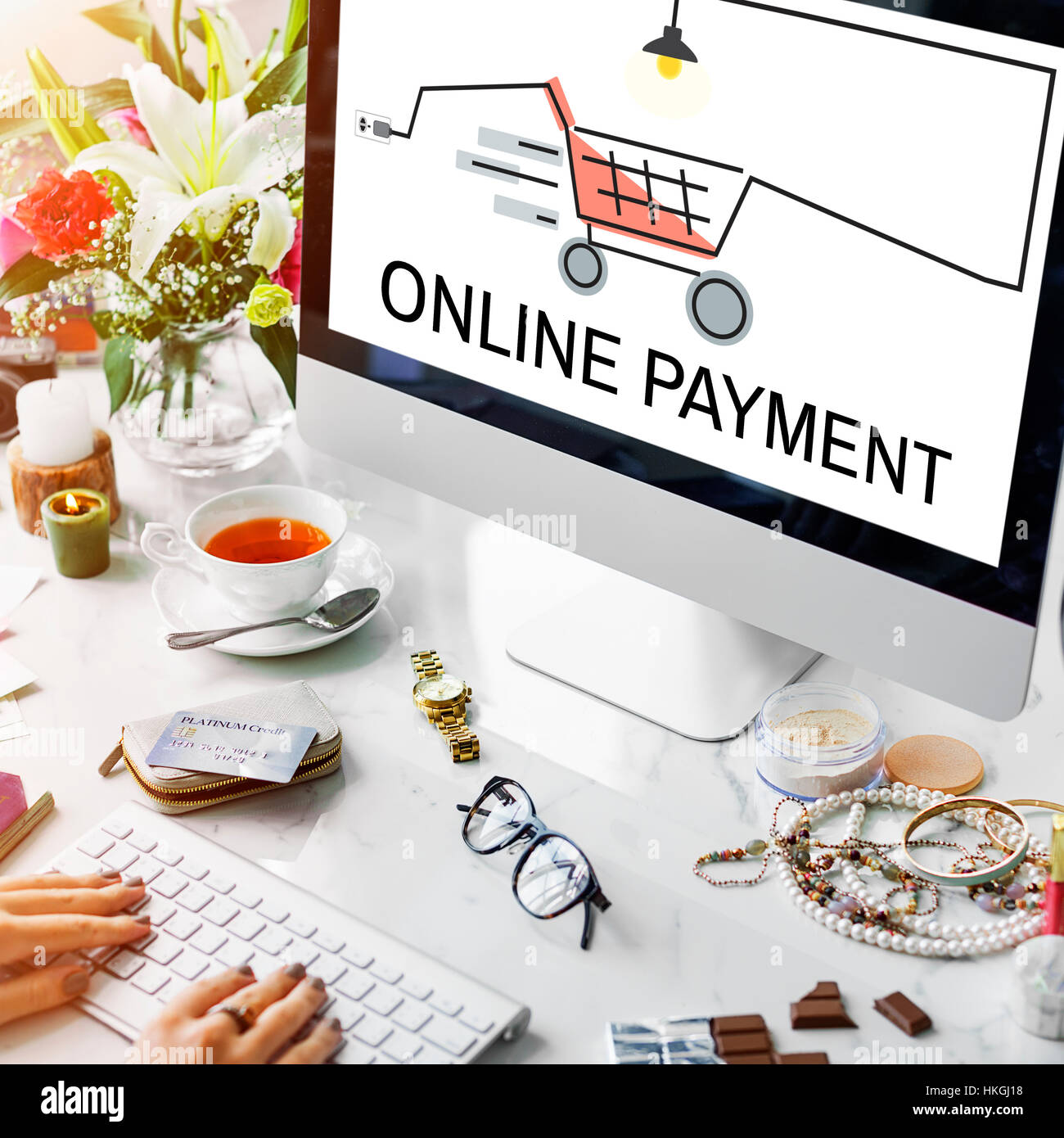 Online Shopping Online Payment Concept Stock Photo - Alamy