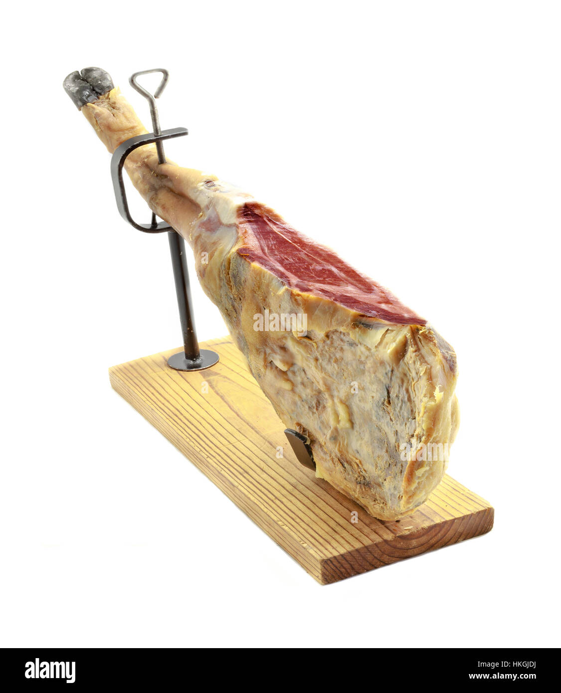 Spanish iberian ham. Jamon Serrano. Isolated on white background Stock ...