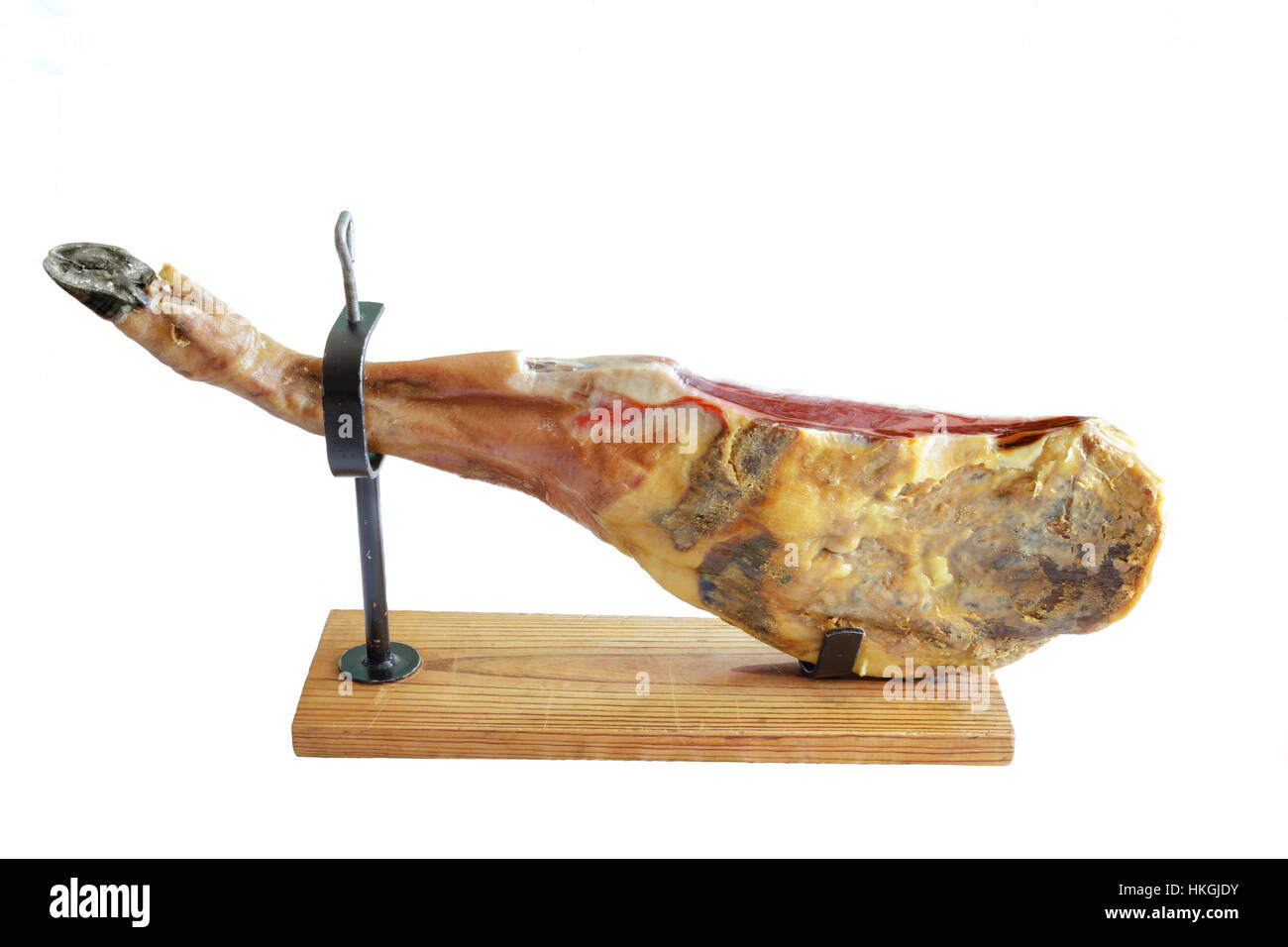 Spanish iberian ham. Jamon Serrano. Isolated on white background Stock ...
