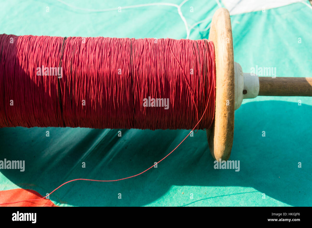 Kite and manja thread for kite fighting. This is a popular sport in ...