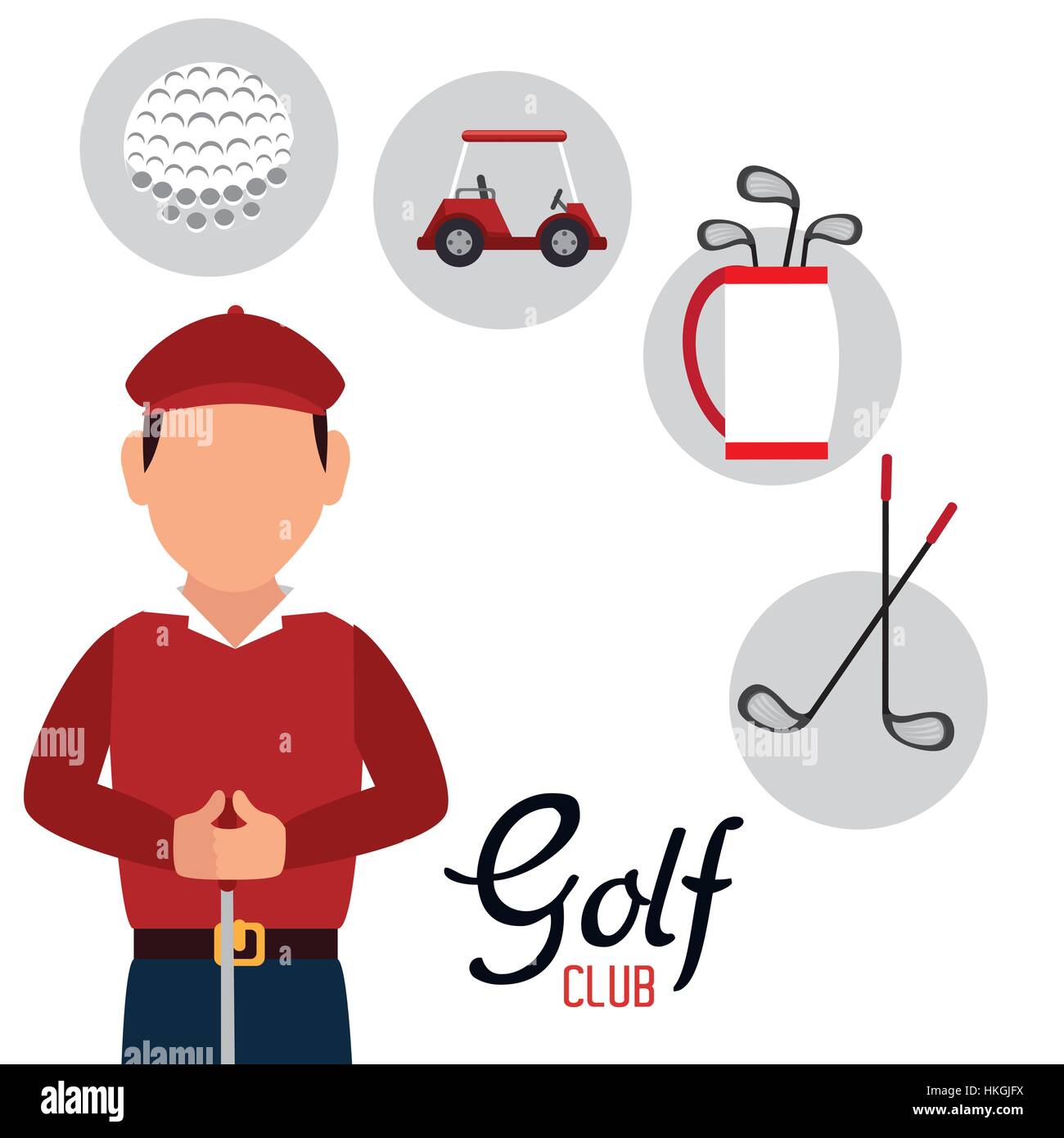 Golf club golfer avatar vector Cut Out Stock Images & Pictures - Alamy