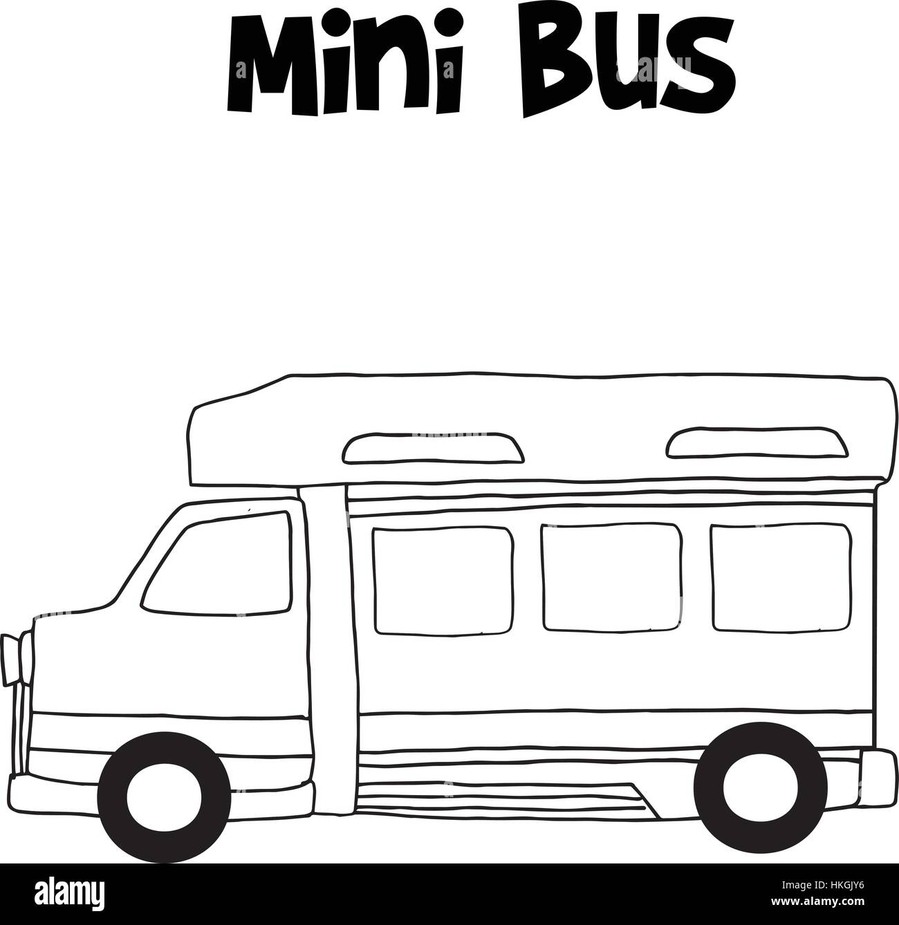 Mini bus hand draw vector Stock Vector Image & Art - Alamy