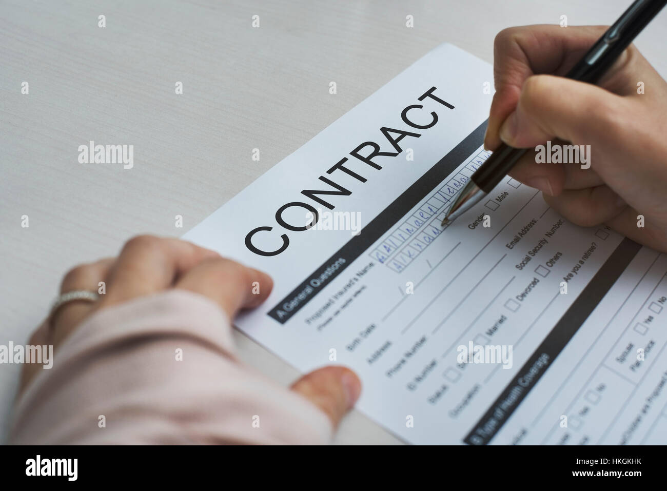 Contract Deal Agreement Commitment Promise Concept Stock Photo - Alamy