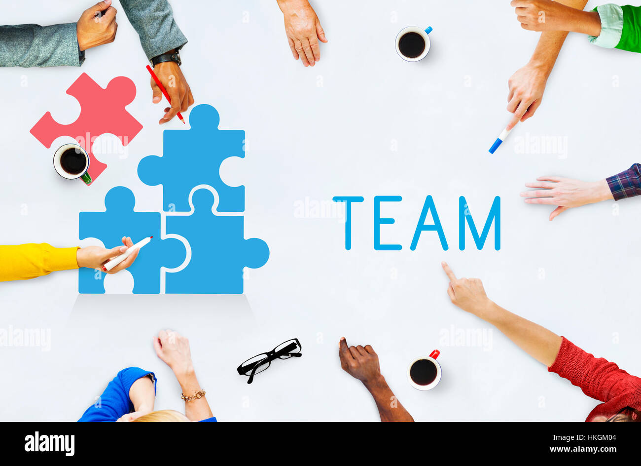 Teamwork Connection Cooperation Partnership Concept Stock Photo - Alamy