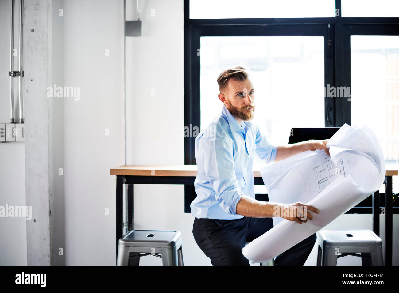 Businessman Blueprint Architect Design Ideas Plan Concept Stock Photo ...