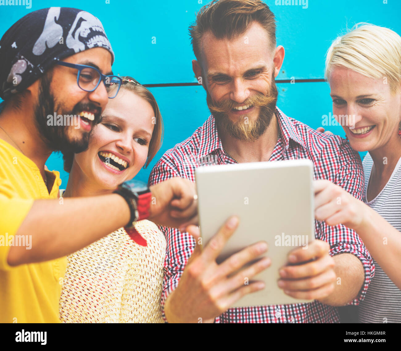 Group Of People Browsing Internet Concept Stock Photo - Alamy